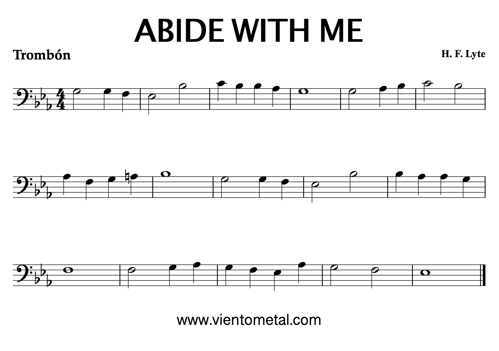 Abide With Me - Play Along para Trombón • Viento Metal